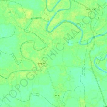 Birpur topographic map, elevation, terrain