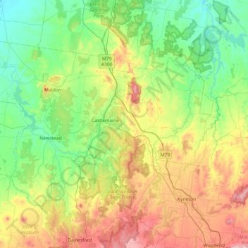 Shire of Mount Alexander topographic map, elevation, terrain
