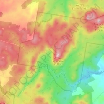 Warra National Park topographic map, elevation, terrain