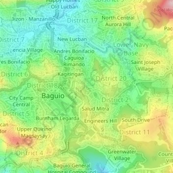 Central Business District topographic map, elevation, terrain