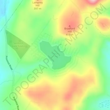 Sawyer Lake topographic map, elevation, terrain