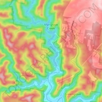 Mangrove Creek topographic map, elevation, terrain