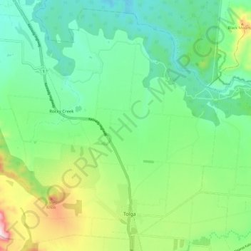 Tolga topographic map, elevation, terrain