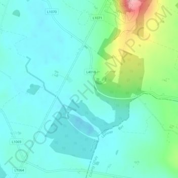 Ballynahinch topographic map, elevation, terrain