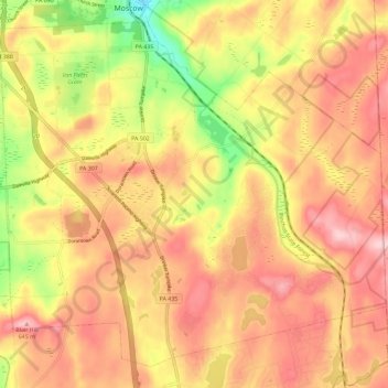 Covington Township topographic map, elevation, terrain