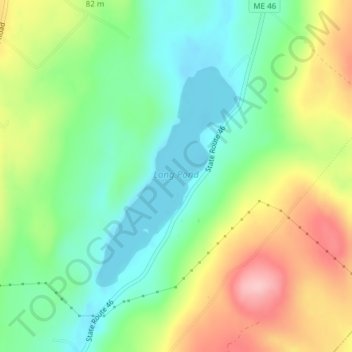 Long Pond topographic map, elevation, terrain