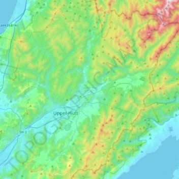 Upper Hutt City topographic map, elevation, terrain