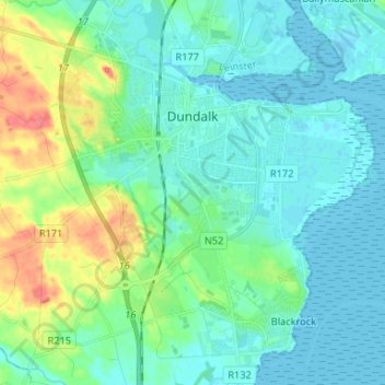 Dundalk topographic map, elevation, terrain