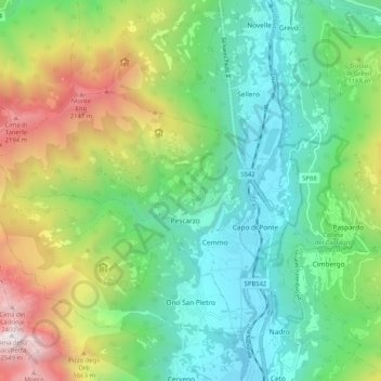 Ono San Pietro topographic map, elevation, terrain