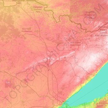 Saint Louis County topographic map, elevation, terrain