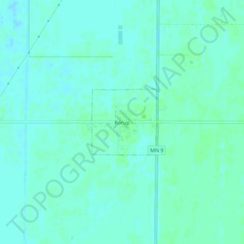 Borup topographic map, elevation, terrain