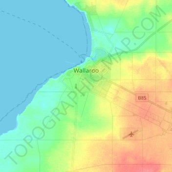 Wallaroo topographic map, elevation, terrain