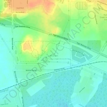 Wishart topographic map, elevation, terrain