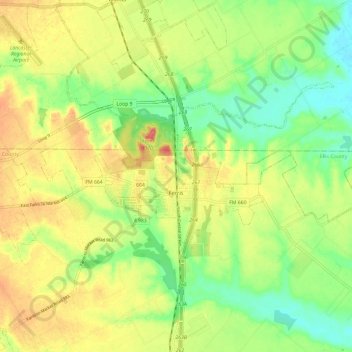 Ferris topographic map, elevation, terrain