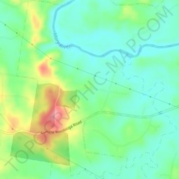 Widgee Crossing South topographic map, elevation, terrain