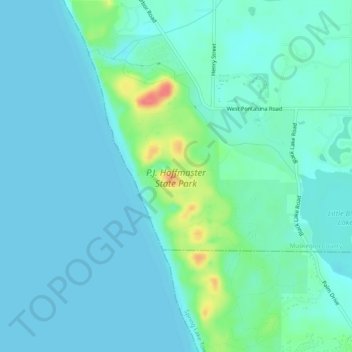P.J. Hoffmaster State Park topographic map, elevation, terrain
