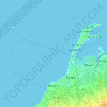 Rosario topographic map, elevation, terrain