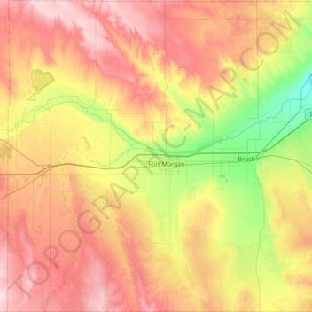 Morgan County topographic map, elevation, terrain