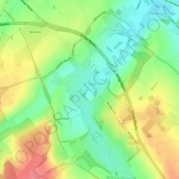 Bridge topographic map, elevation, terrain