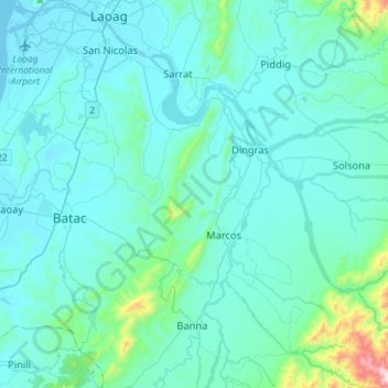 Padsan River topographic map, elevation, terrain