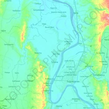 Solana topographic map, elevation, terrain