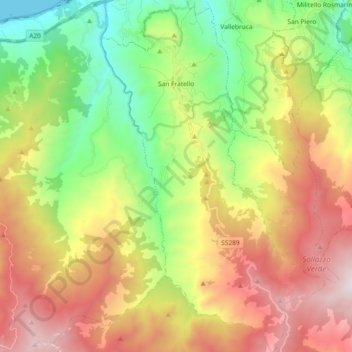 San Fratello topographic map, elevation, terrain
