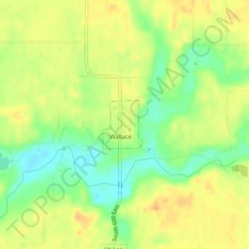 Wallace topographic map, elevation, terrain