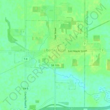 Liberty Center topographic map, elevation, terrain