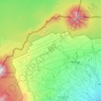 Kinigi topographic map, elevation, terrain