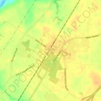 Godwin topographic map, elevation, terrain