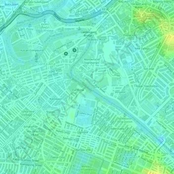Pasig River topographic map, elevation, terrain