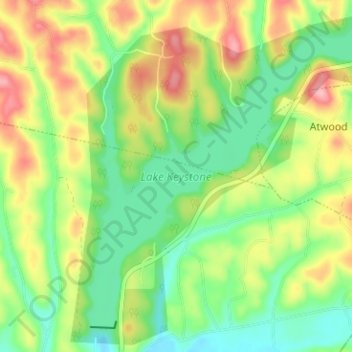 Lake Keystone topographic map, elevation, terrain