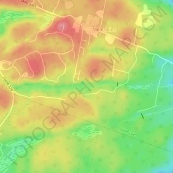 Lac Fiddler topographic map, elevation, terrain