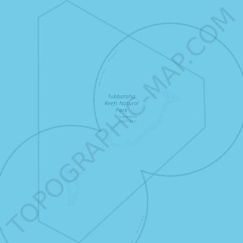 Tubbataha Reefs Natural Park topographic map, elevation, terrain