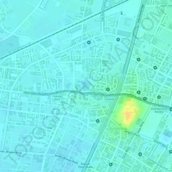 Thaltej Lake topographic map, elevation, terrain