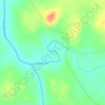 Laura Creek topographic map, elevation, terrain