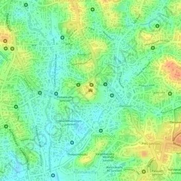 Pattom Palace topographic map, elevation, terrain