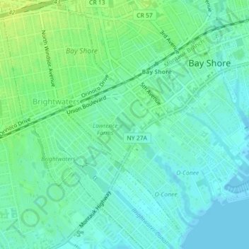 O-co-nee Lake topographic map, elevation, terrain