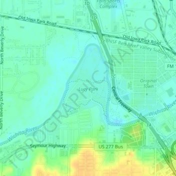 Lucy Park topographic map, elevation, terrain