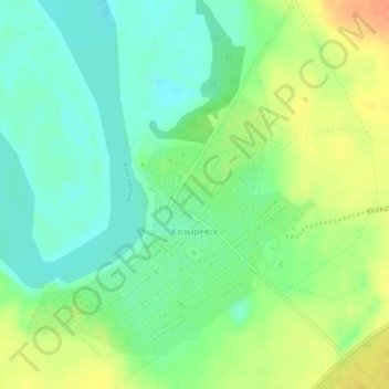 Kozyrevsk topographic map, elevation, terrain