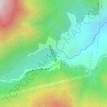 Susu Dam topographic map, elevation, terrain