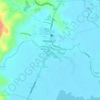 Morong Plaza topographic map, elevation, terrain