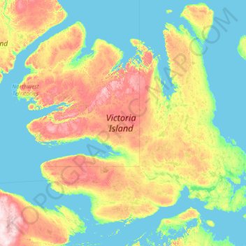 Victoria Island topographic map, elevation, relief